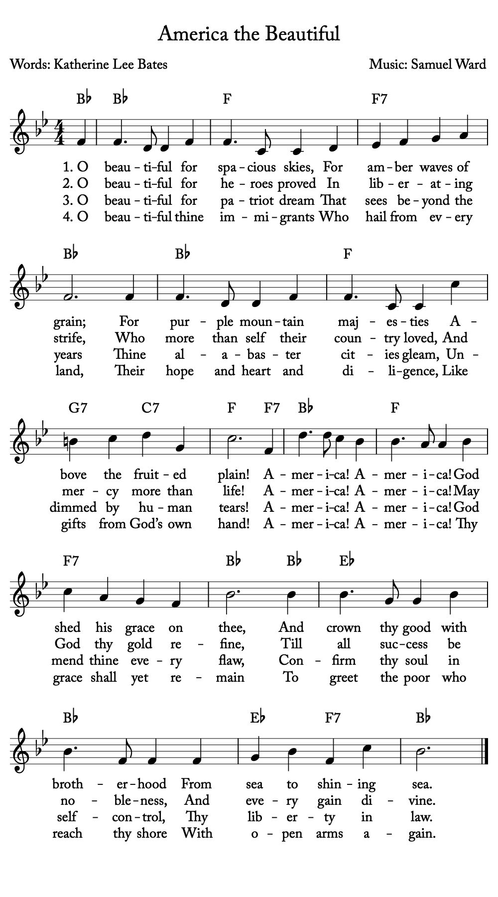 America the Beautiful - Liberty ScoreLiberty Score